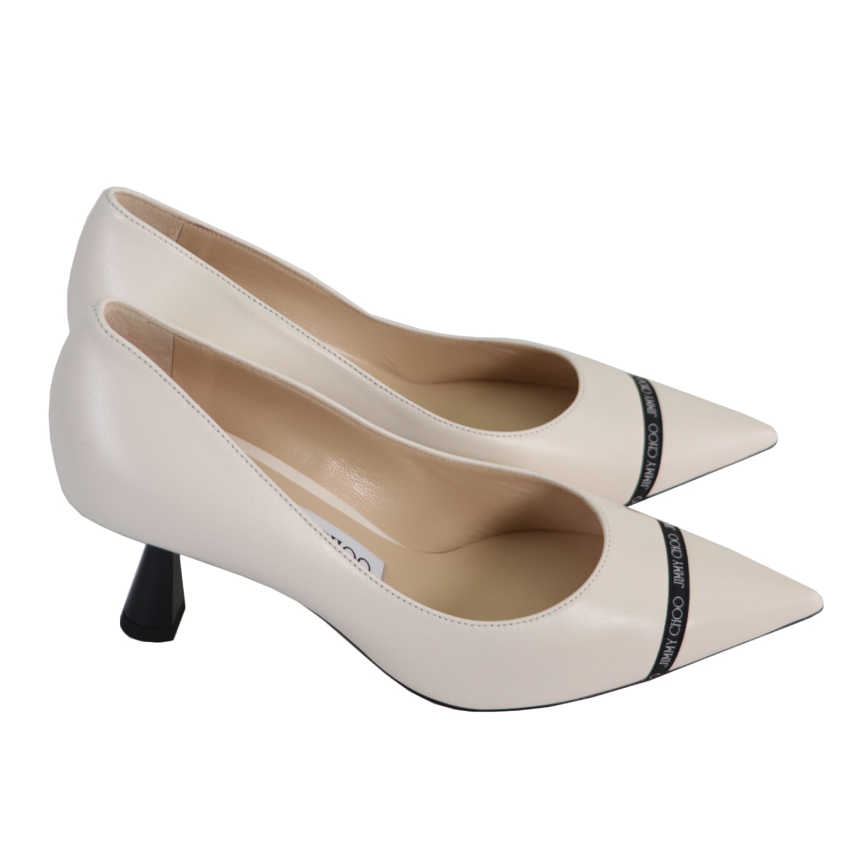 JIMMY CHOO白色RENE 65 尖頭低跟鞋｜HAMA BOUTIQUE 亞瑪精品