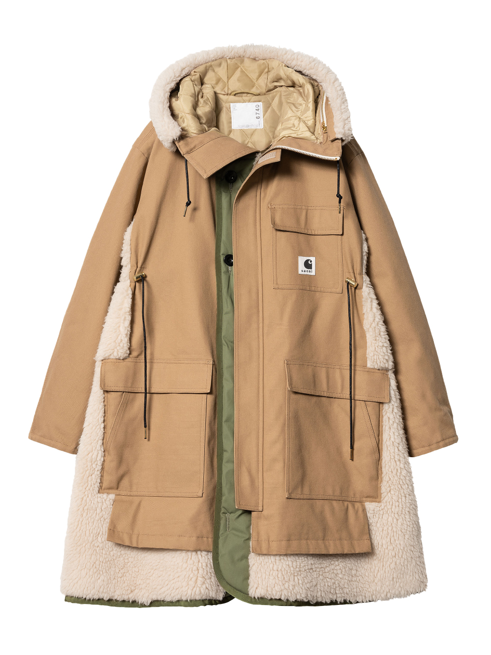 SACAI駝色Carhartt WIP聯名派克大衣｜HAMA BOUTIQUE 亞瑪精品