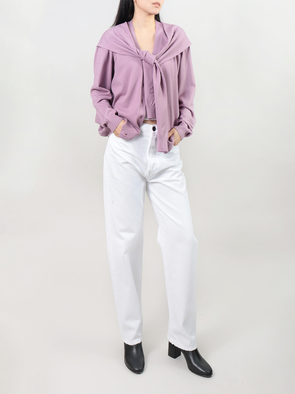 99 BOUTIQUE粉紫色針織外套｜HAMA BOUTIQUE 亞瑪精品